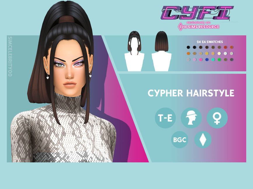 The Sims Resource - CyFi - Cypher Hairstyle