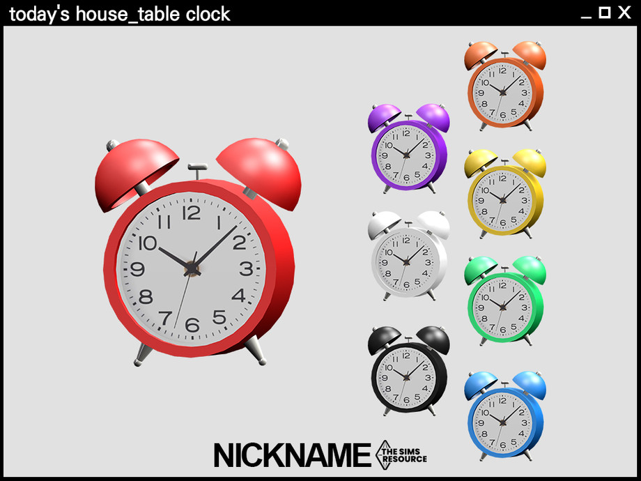 The Sims Resource - today's house set table clock