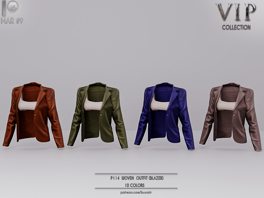 The Sims Resource - [PATREON] (Early Access) WOVEN OUTFIT (BLAZER) P114
