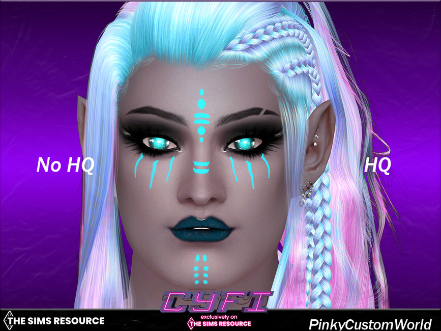 The Sims Resource - Cy-Fi - Cybergoth Facepaint (Facepaint)