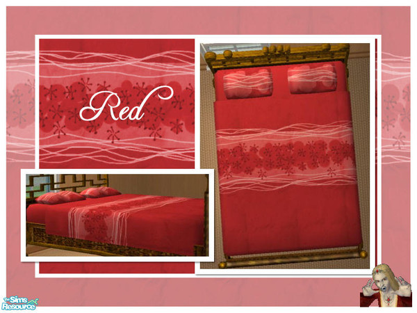 The Sims Resource - Sendai Bedding Recolors -Red