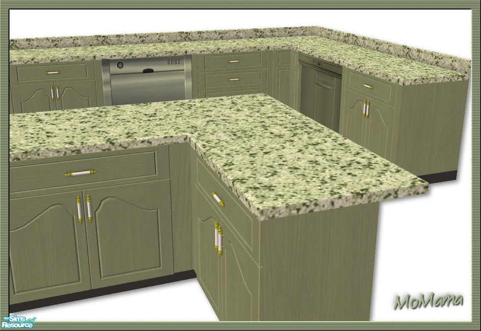 The Sims Resource - NK Kitchen Counters - Olive