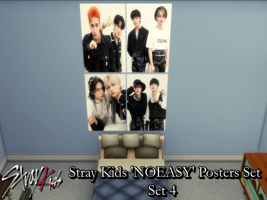 The Sims Resource - Stray Kids 'NOEASY' Posters Set 4 - Requires Mesh