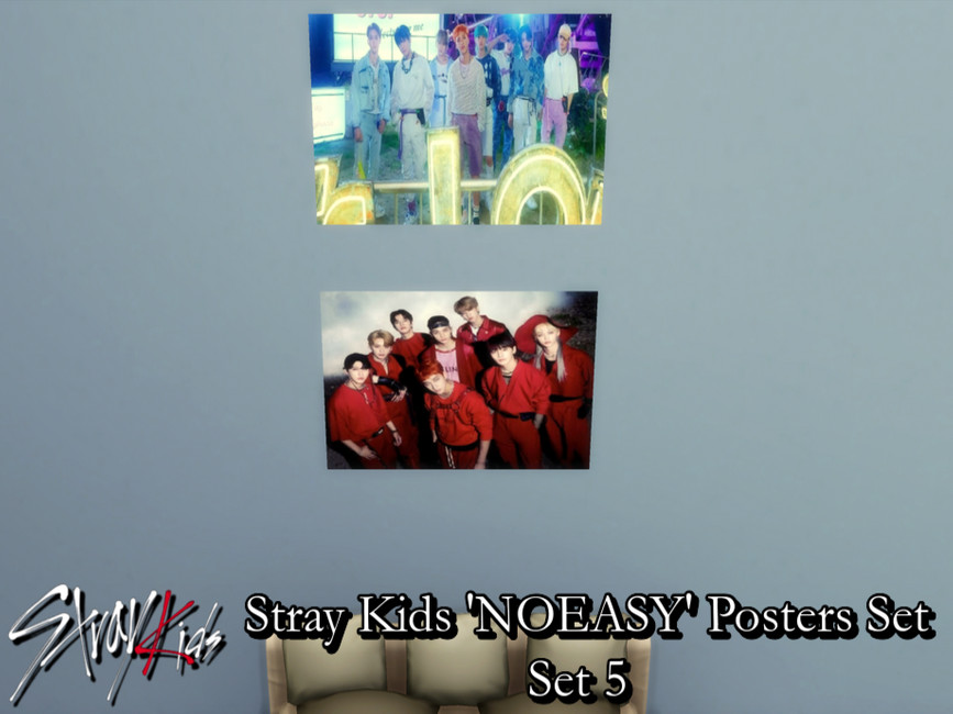 The Sims Resource - Stray Kids 'NOEASY' Posters Set 5 - Requires Mesh
