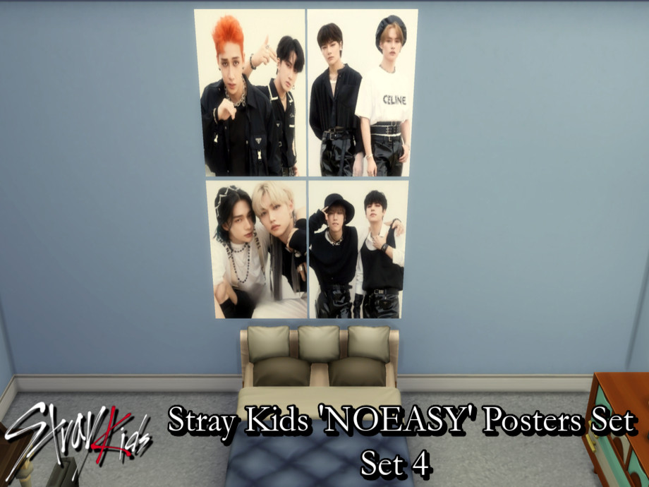 The Sims Resource | Stray Kids 'NOEASY' Posters Set 4 - Requires Mesh