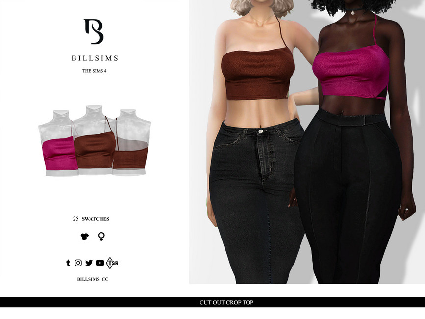 The Sims Resource - Cut Out Crop Top