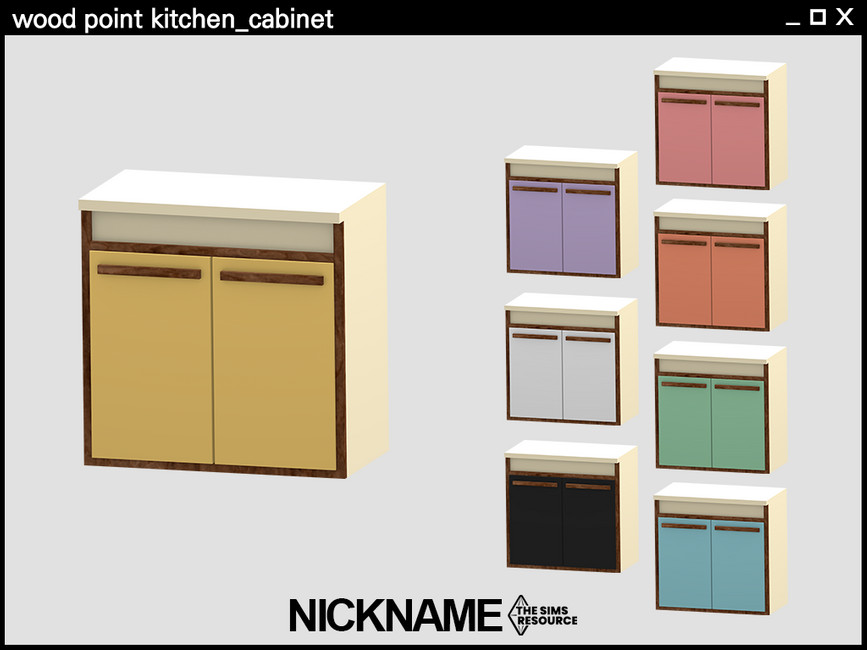 The Sims Resource - wood point kitchen_cabinet