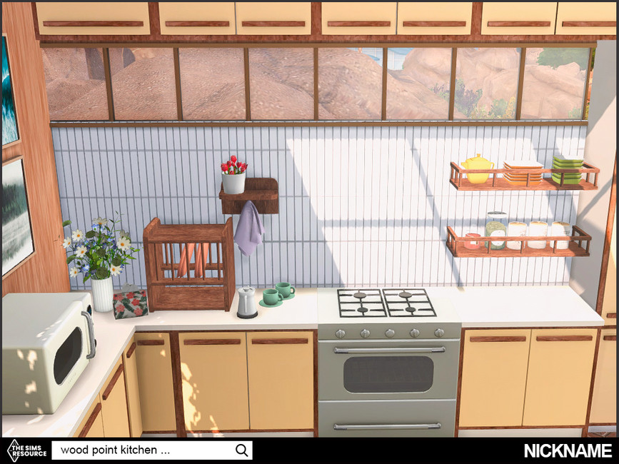 The Sims Resource - wood point kitchen set