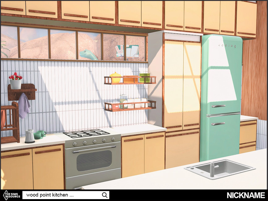 The Sims Resource - wood point kitchen set