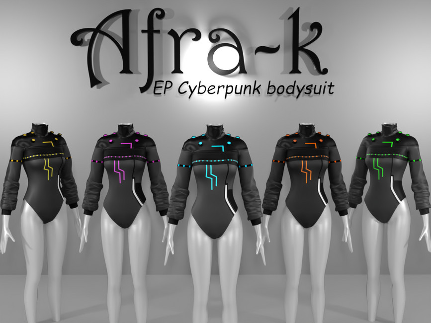 The Sims Resource - CyFi EP Cyberpunk bodysuit