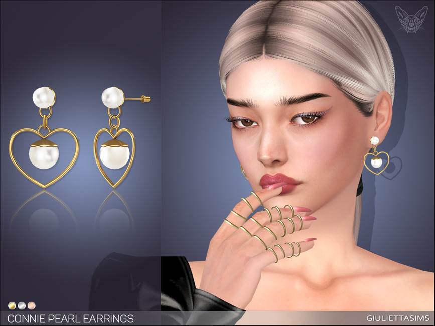 The Sims Resource - Connie Pearl Earrings