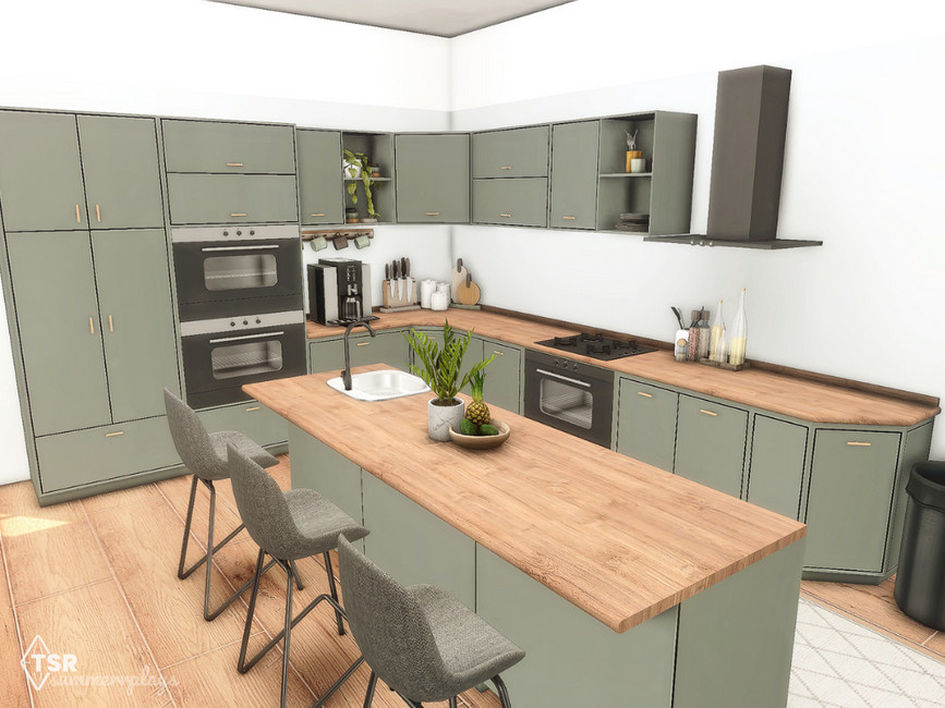 The Sims Resource - Green Kitchen | TSR CC Only