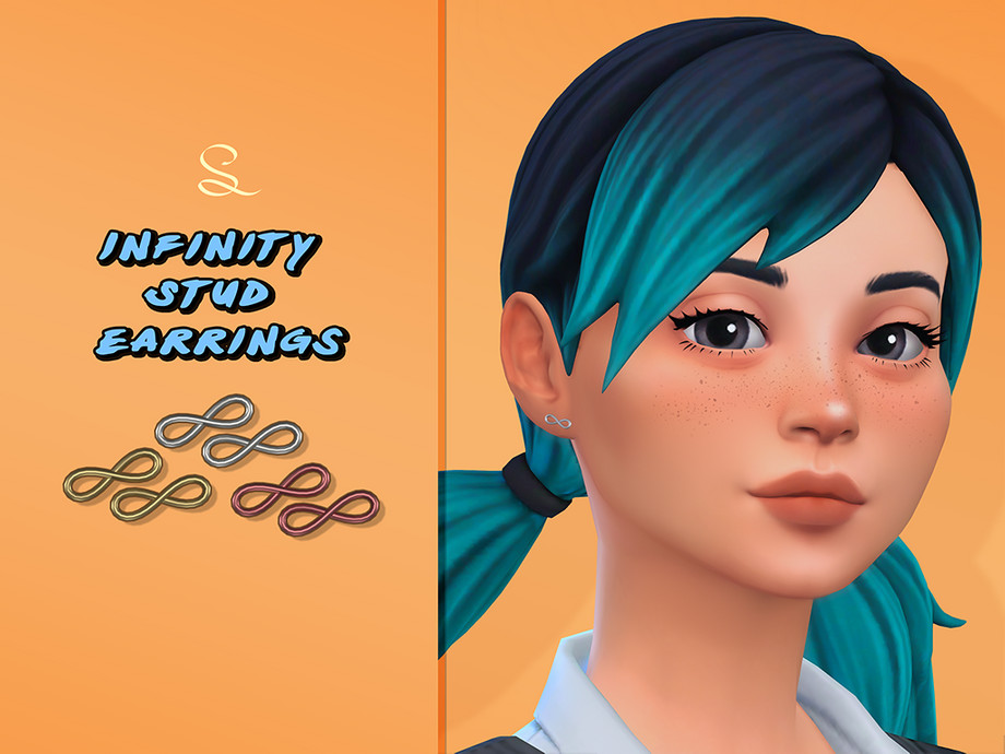 The Sims Resource | Infinity Stud Earrings for Adults