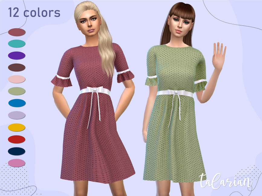 The Sims Resource - Amelia [bow and ruffle dress]