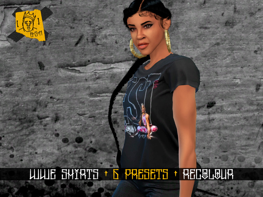 The Sims Resource - WWE Female T-Shirt V3 - Mesh Needed