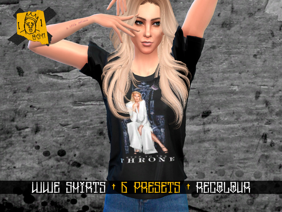 The Sims Resource | WWE Female T-Shirt V3 - Mesh Needed