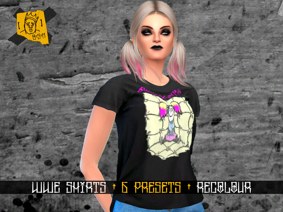 The Sims Resource | WWE Female T-Shirt V3 - Mesh Needed