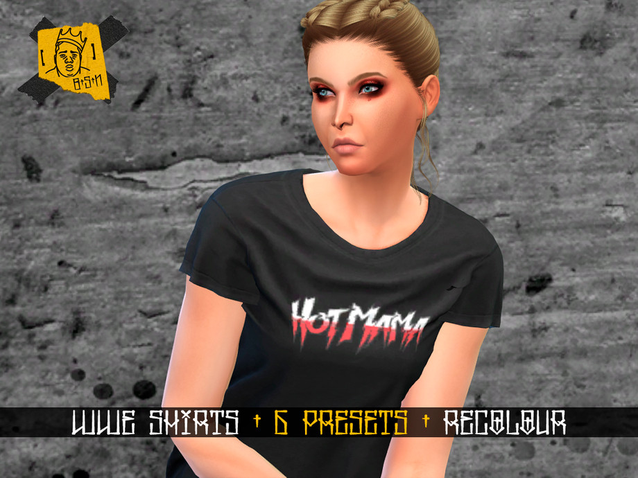The Sims Resource | WWE Female T-Shirt V3 - Mesh Needed