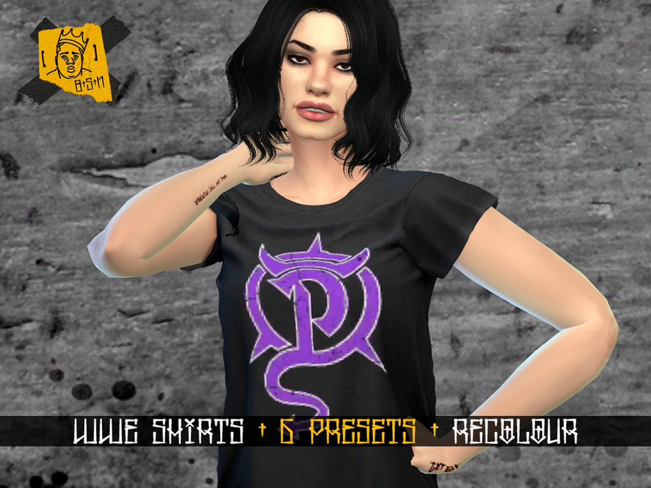 The Sims Resource | WWE Female T-Shirt V3 - Mesh Needed