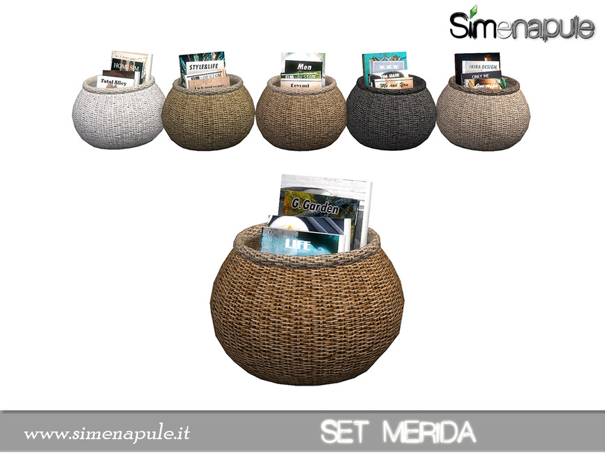 The Sims Resource - Set Merida - Rattan Hamper Books