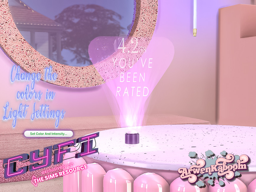 The Sims Resource - CyFi Pink Mirror - Neon Hovering Screen