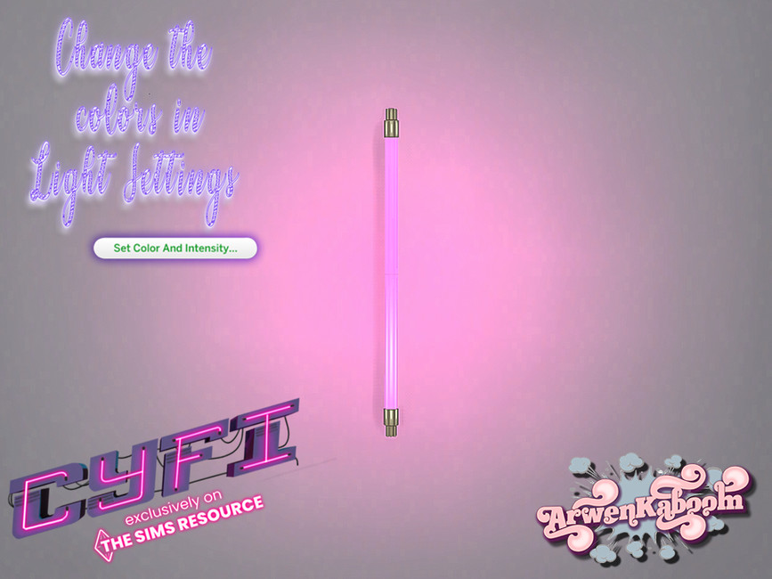 The Sims Resource - CyFi Pink Mirror - Neon Light