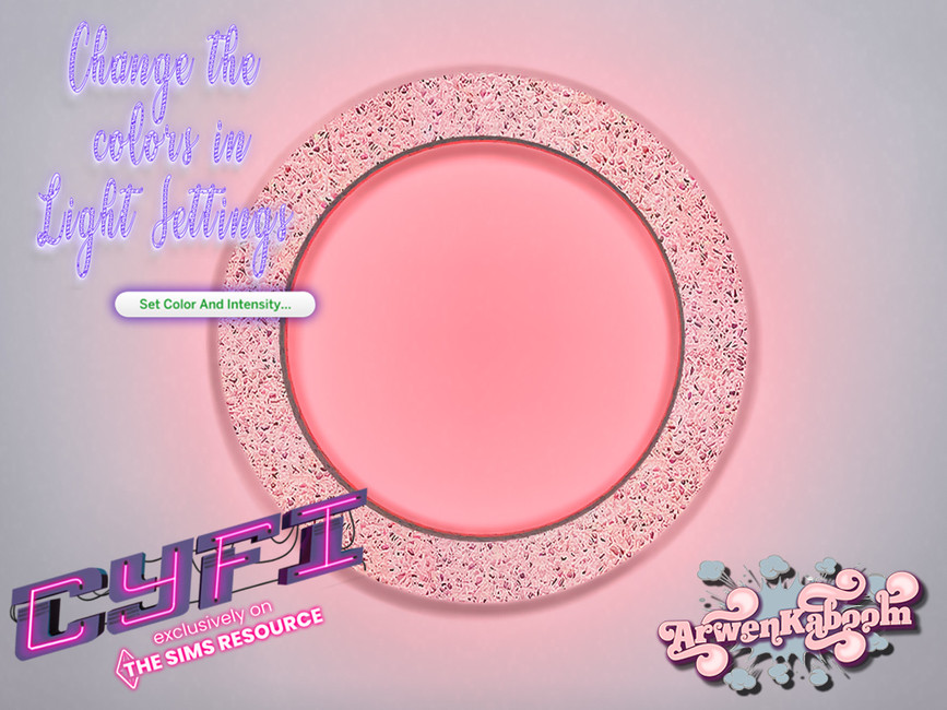 The Sims Resource - CyFi Pink Mirror - Wall Addon Neon