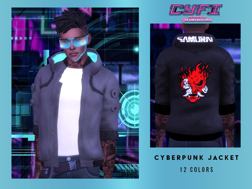 The Sims Resource - CYFI - Cyberpunk Jacket (Male)