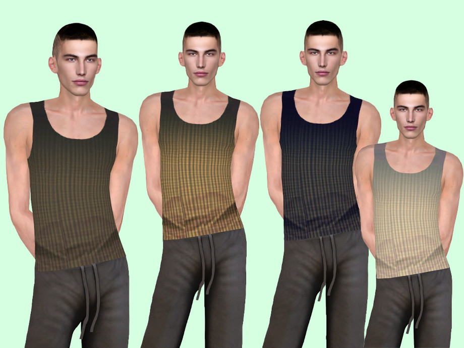 The Sims Resource | Men's tank top in four colors.