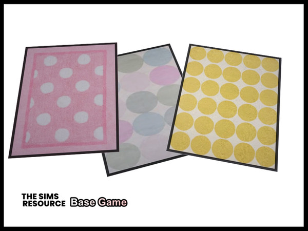 The Sims Resource | Polka Teen Girl Bedroom Rug