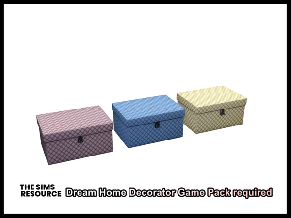 The Sims Resource | Polka Teen Girl Bedroom Storage Box