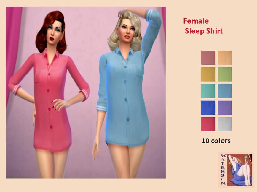 The Sims Resource - ws Female Sleep Shirt - RC