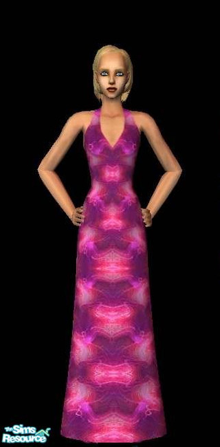 The Sims Resource - Purple Checkers Dress