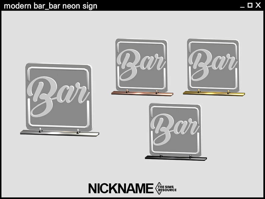 The Sims Resource - modern bar_bar neon sign