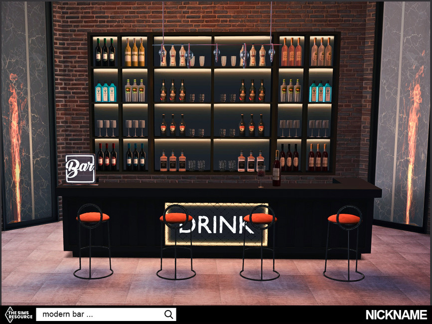 The Sims Resource - modern bar set