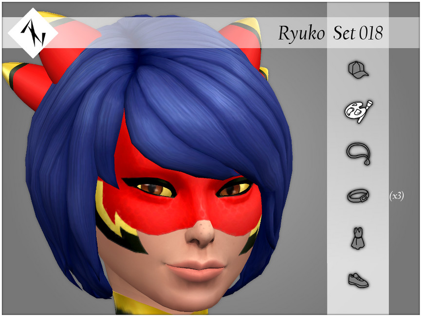 The Sims Resource - Ryuko - Set018 - Face Paint - Mask
