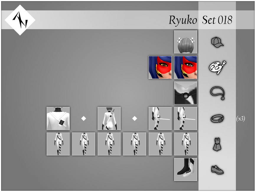 The Sims Resource - Ryuko - Set018 - Face Paint - Mask