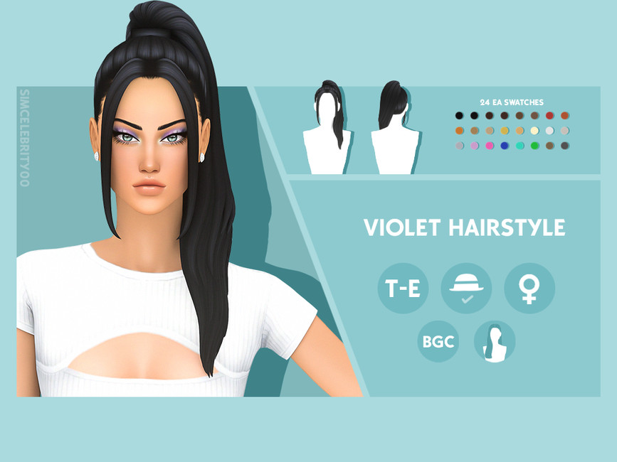 The Sims Resource - Violet Hairstyle