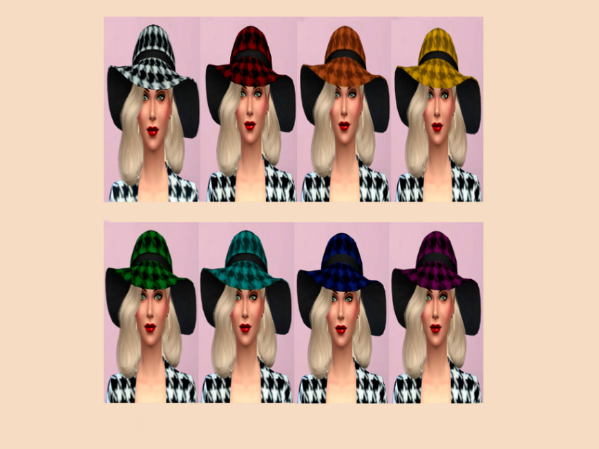 The Sims Resource - ws Female Hat Houndstooth - RC