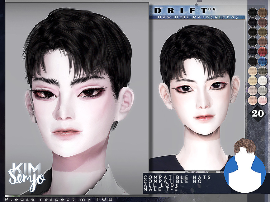 The Sims Resource - TS4 Male Hairstyle_Drift