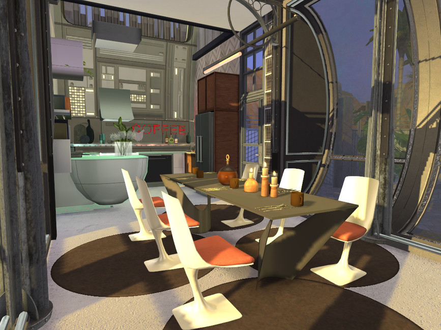 The Sims Resource - Into The Future - Open Plan Living and Kitchen
