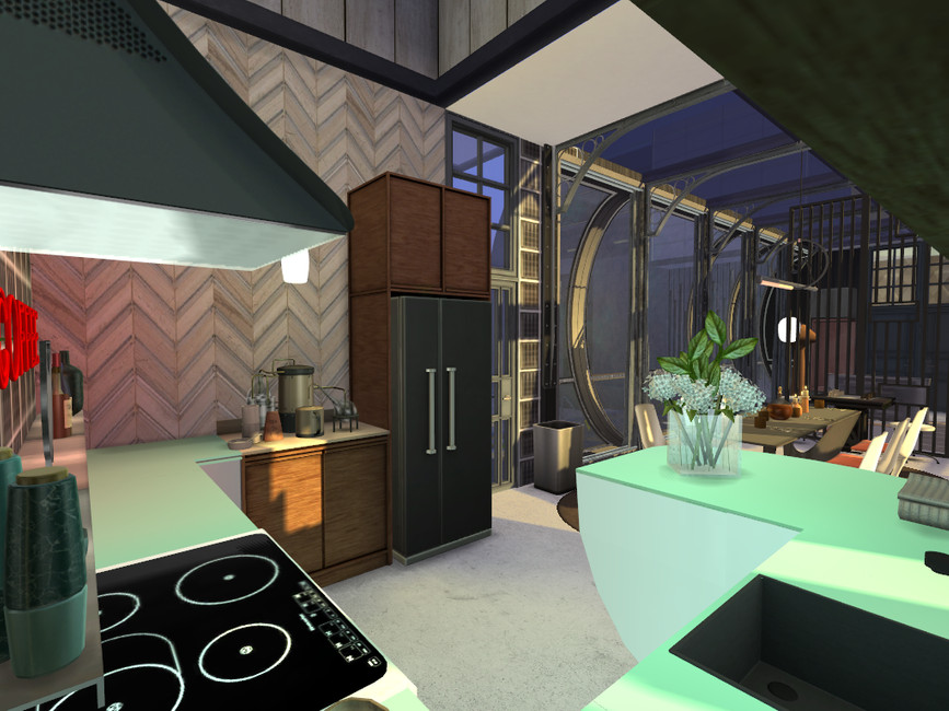 The Sims Resource - Into The Future - Open Plan Living and Kitchen