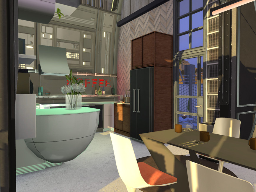 The Sims Resource - Into The Future - Open Plan Living and Kitchen