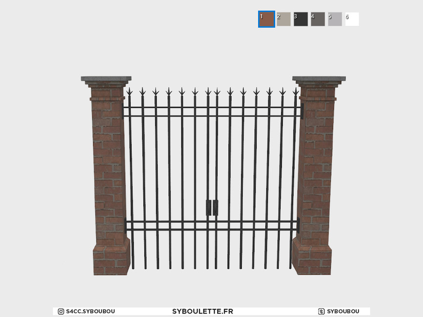 The Sims Resource - Loft - Brick fence double gate