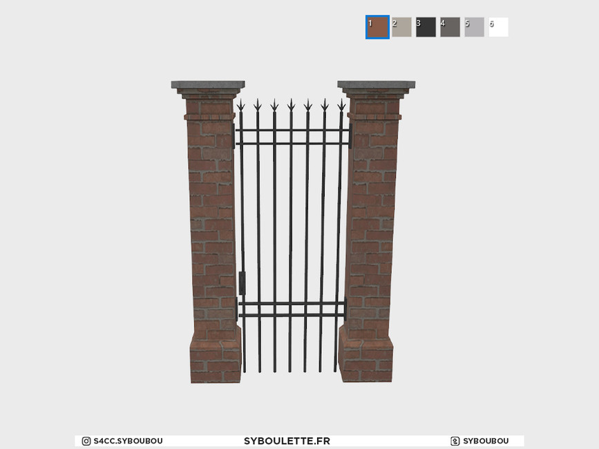 The Sims Resource - Loft - Brick fence single gate