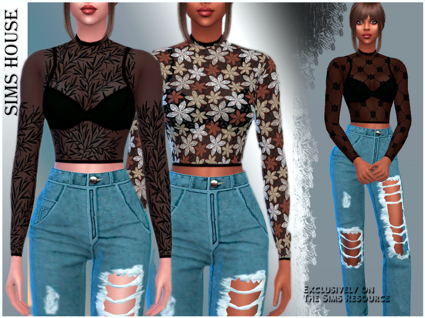 The Sims Resource - Women's translucent top