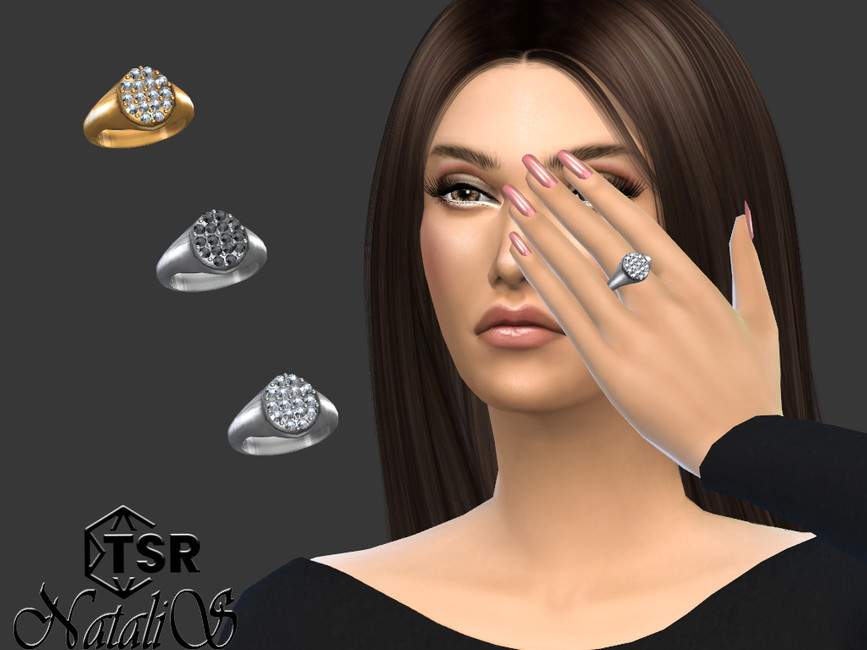 The Sims Resource - Pave signet ring