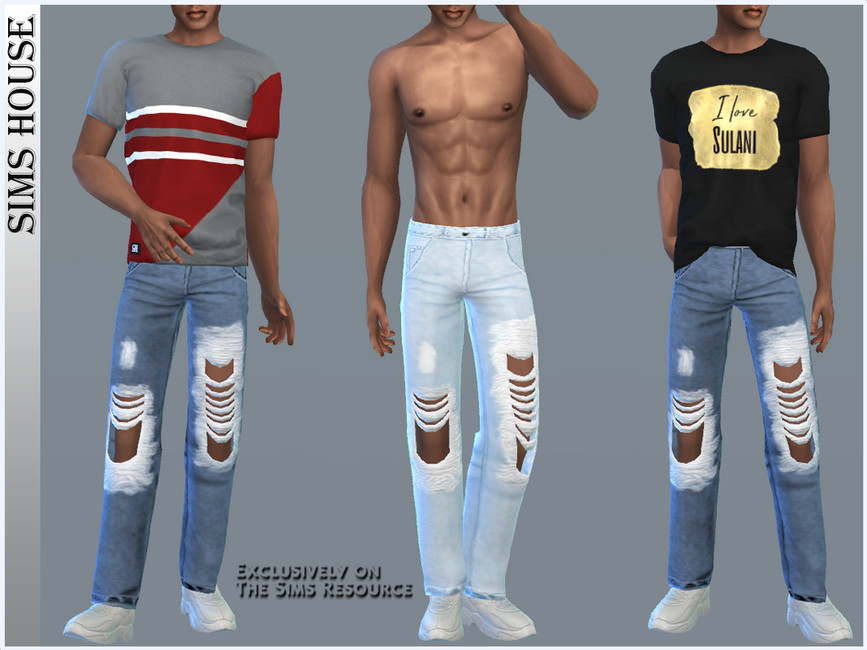 The Sims Resource - Men's ripped jeans