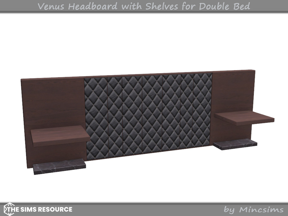 The Sims Resource | Venus Headboard with Shelves for Double Bed