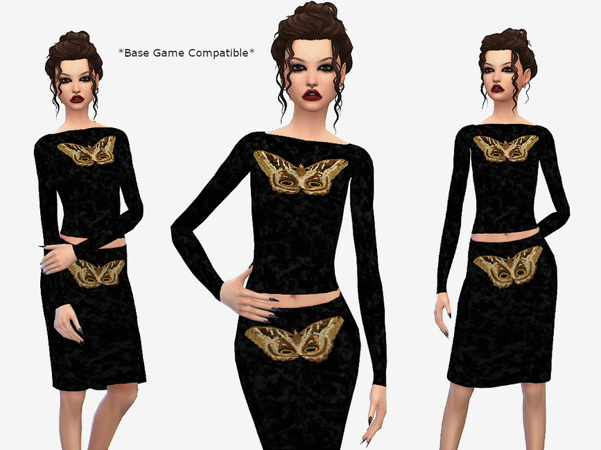 The Sims Resource - Long Sleeve Moth Top
